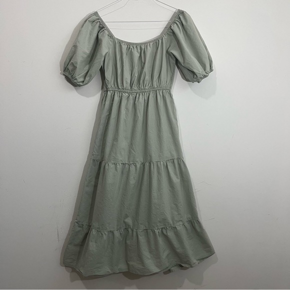 Sim & Sam | Dresses | Sim Sam Balloon Sleeves Midi Dress Tiered M Milk ...